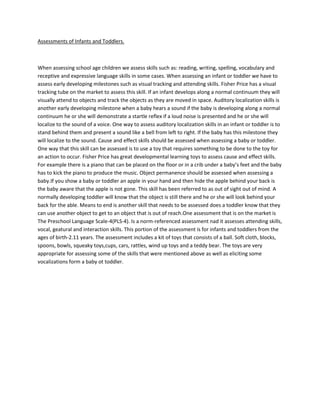 Assessments of infants and toddlers | DOCX