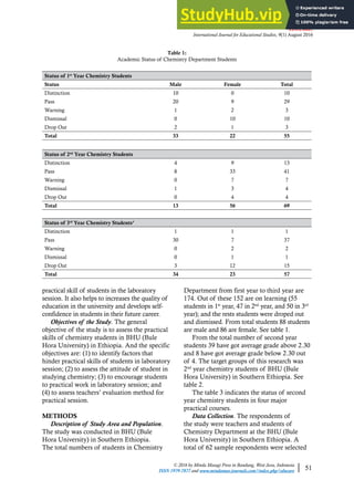 Assessments Of Students Practical Skill In Laboratory A Case Study In ...