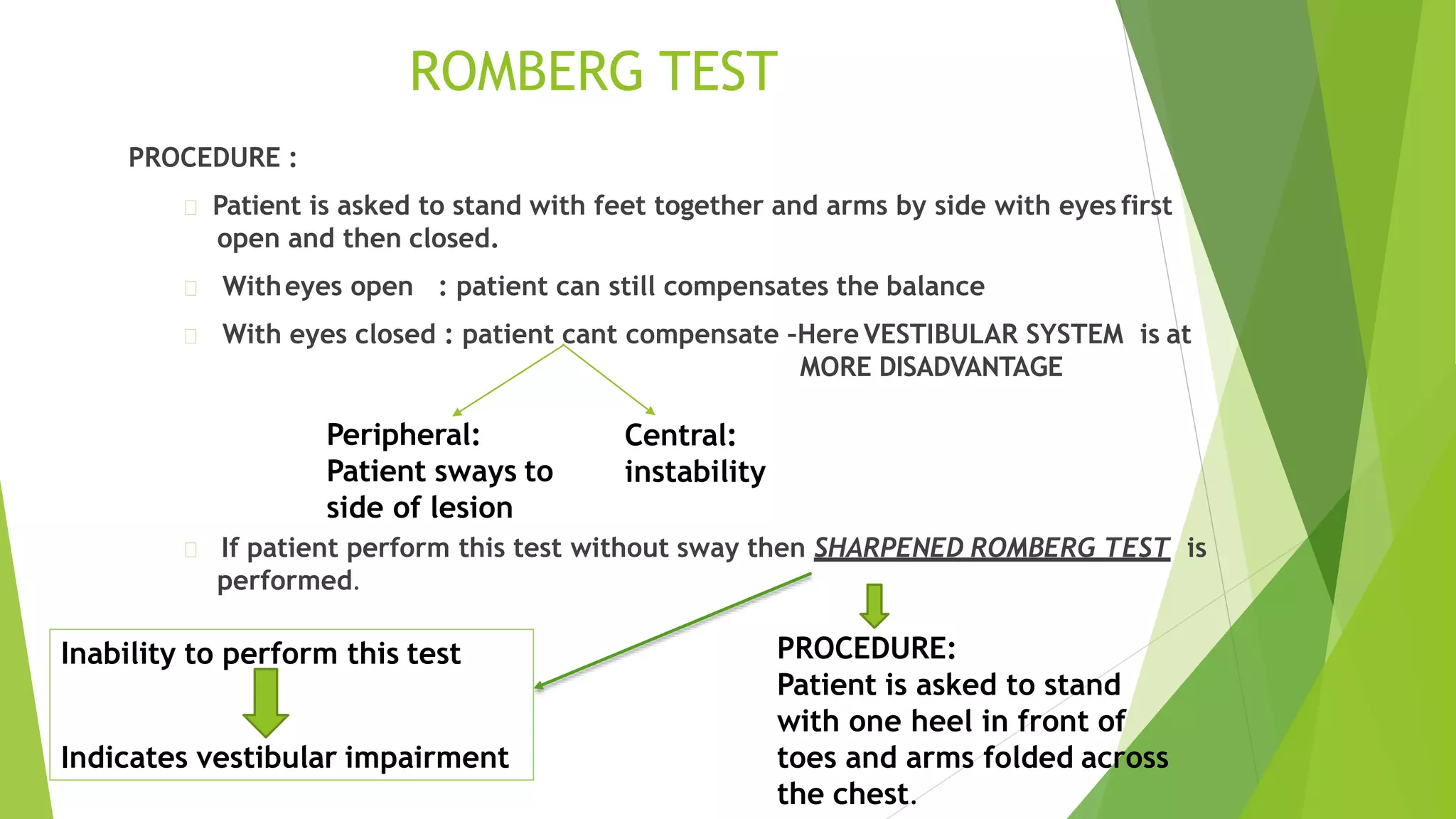 Assessment of vestibular system | PPTX