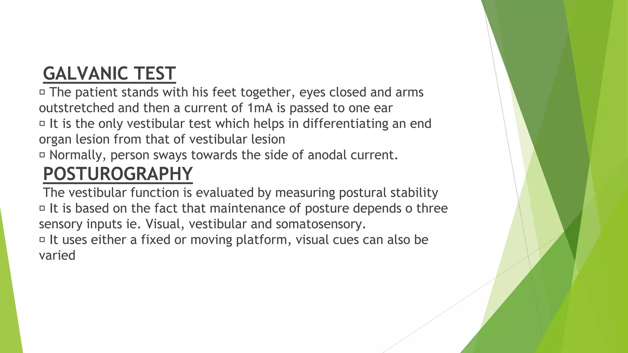 Assessment of vestibular system | PPTX