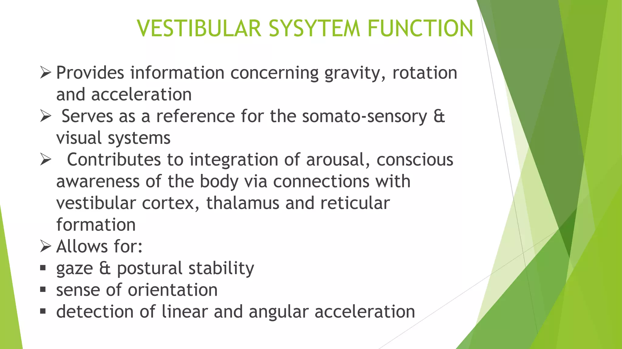 Assessment of vestibular system | PPTX