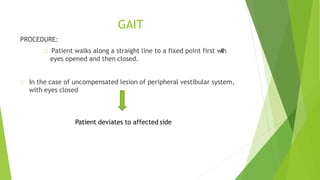 Assessment of vestibular system | PPTX