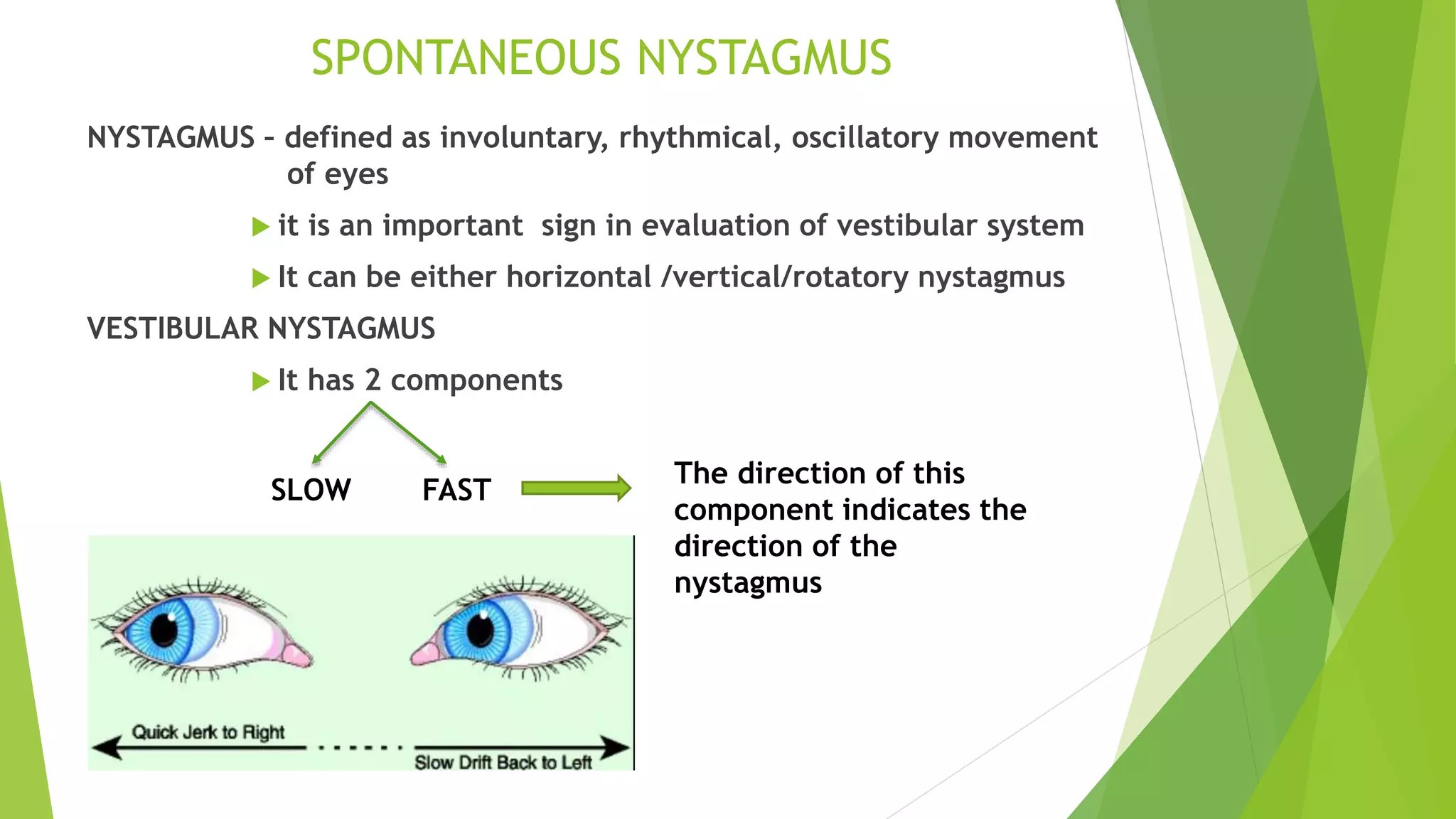 Assessments of vestibular system | PPTX