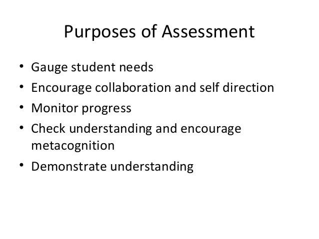 Assessment strategies