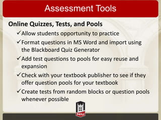 Assessment strategies for online learning | PPTX