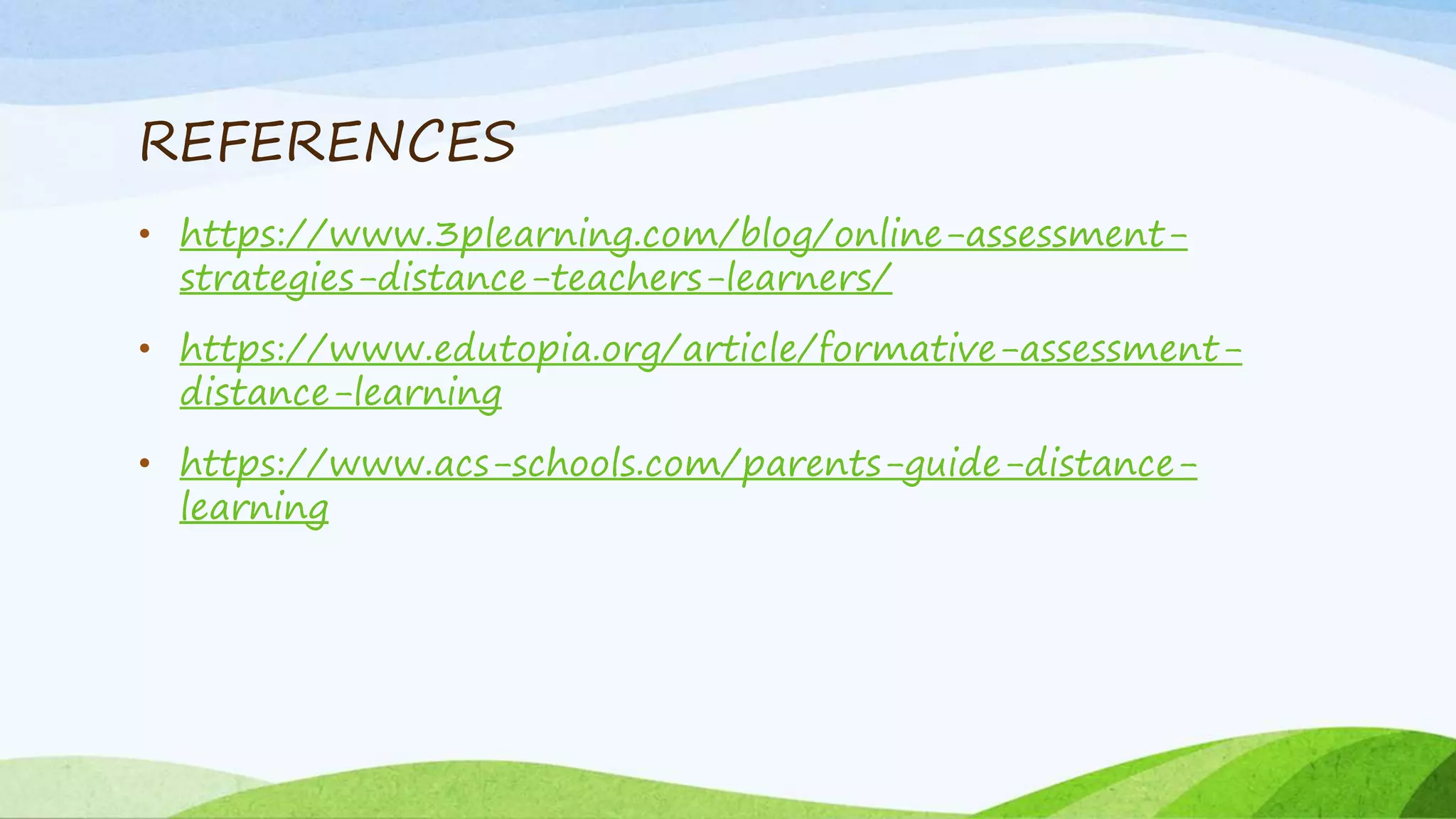 Assessment strategies in remote learning distance learning | PPTX