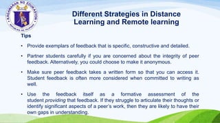 Assessment strategies in remote learning distance learning | PPTX