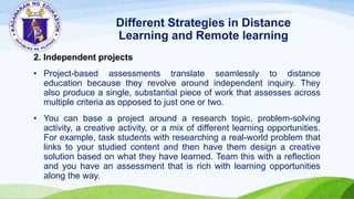 Assessment strategies in remote learning distance learning | PPTX