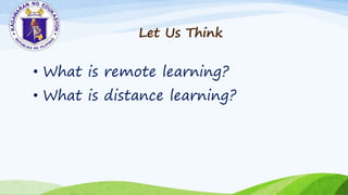 Assessment strategies in remote learning distance learning | PPTX