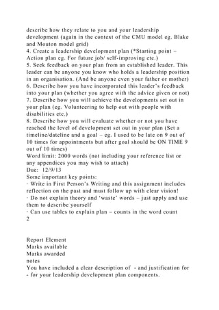 Assessment Task 1 Leadership Development ReportThis assessmen.docx