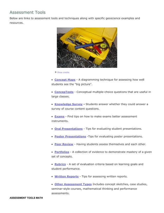 Assessment tools | PDF