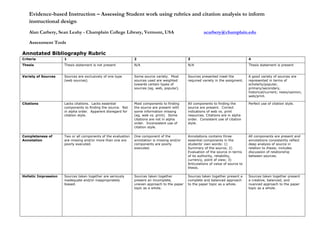 Rubric & Citation Analysis Tool for Student Assessment | PDF