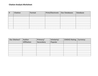 Rubric & Citation Analysis Tool for Student Assessment | PDF