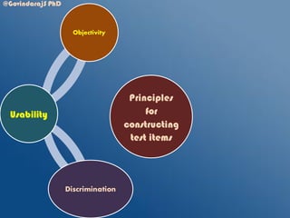 Assessment tools for Affective Domain, Types of test items, Principles ...