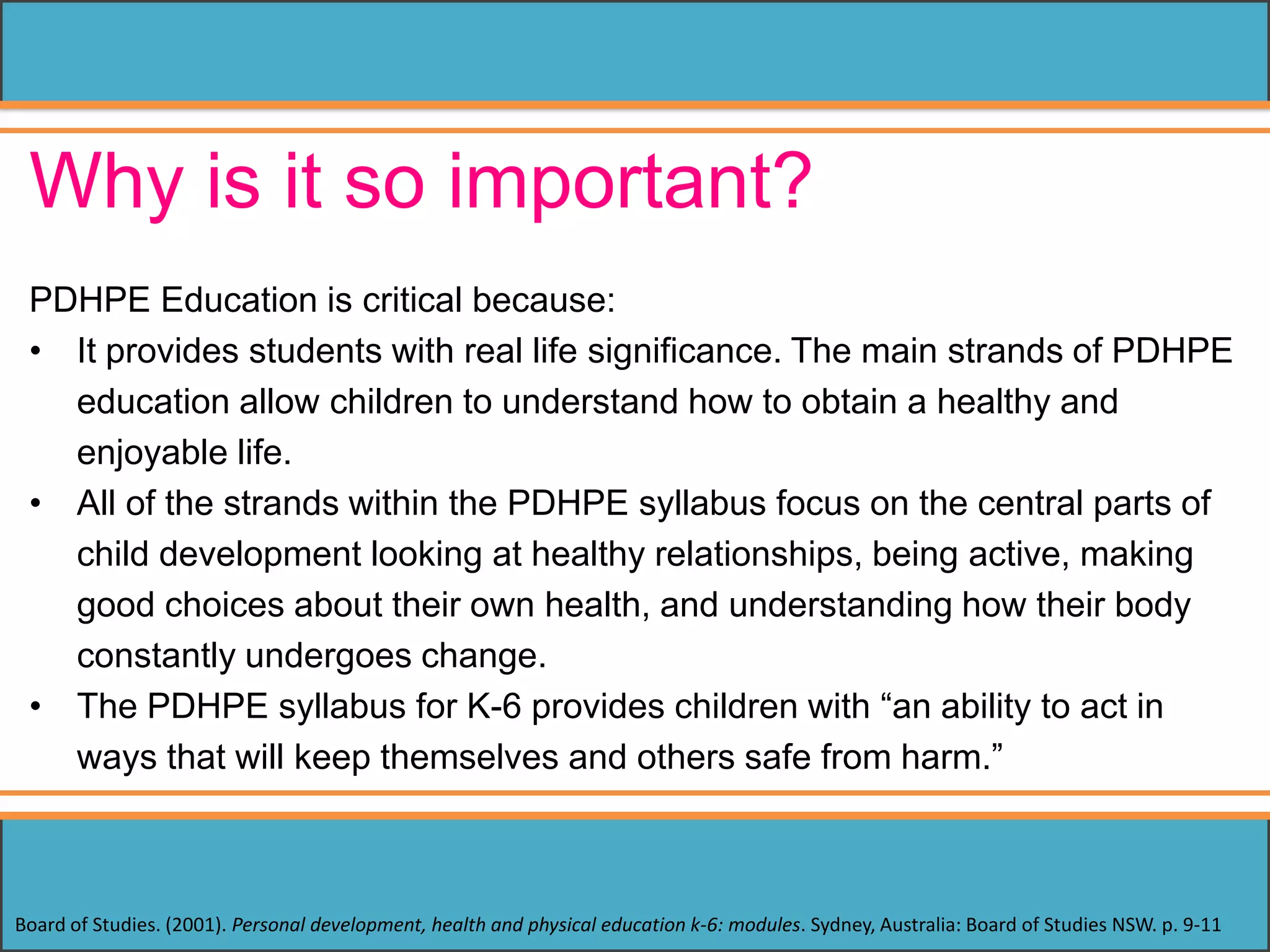 PDHPE Rationale | PPTX