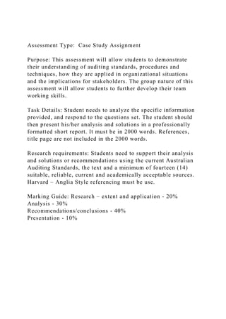 Assessment Type Case Study AssignmentPurpose This assessmen.docx
