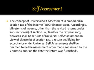 Assessment under income tax ordinance 2001 | PPTX