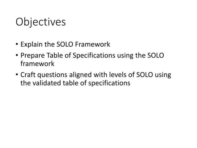 Assessment Using the SOLO Framework.pptx | Educational Assessment ...