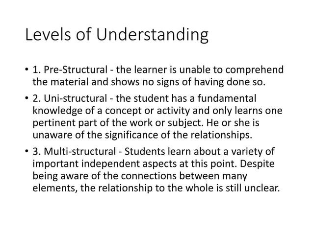 Assessment Using the SOLO Framework.pptx | Educational Assessment ...