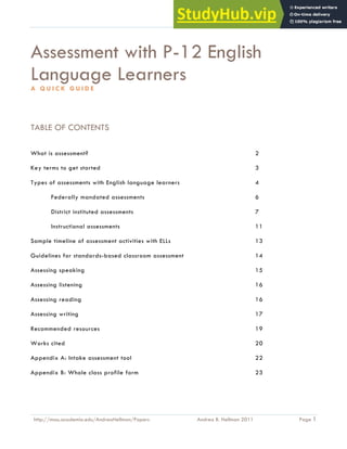 Assessment With P-12 English Language Learners | PDF