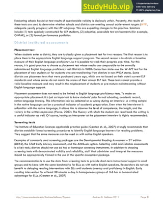 Assessment With P-12 English Language Learners | PDF