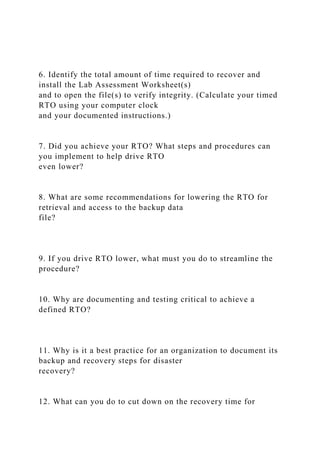 Assessment Worksheet Developing Disaster Recovery Back.docx