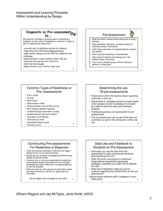 Assessmet power point handout | PDF