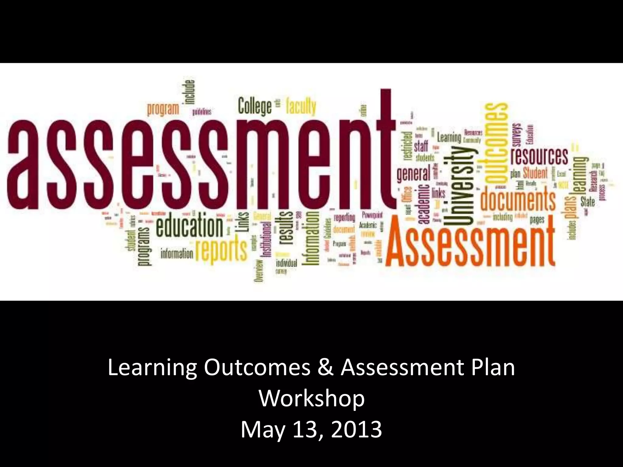Introduction to Designing Assessment Plans Workshop 1 | PPTX
