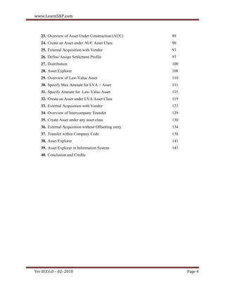 SAP Asset accounting book Sample PDF by LearnSAP | PDF