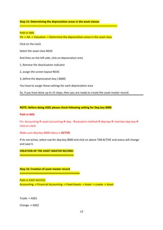 SAP Asset accounting configuration steps as a subledger | PDF