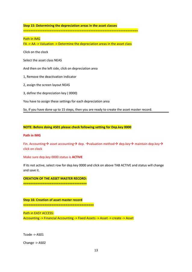Sap Asset Accounting Configuration Steps As A Subledger Pdf