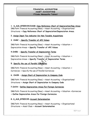 Asset accounting T codes and Menupaths.pdf