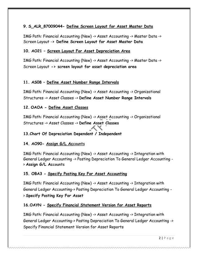 Asset accounting T codes and Menupaths.pdf | Business Accounting ...