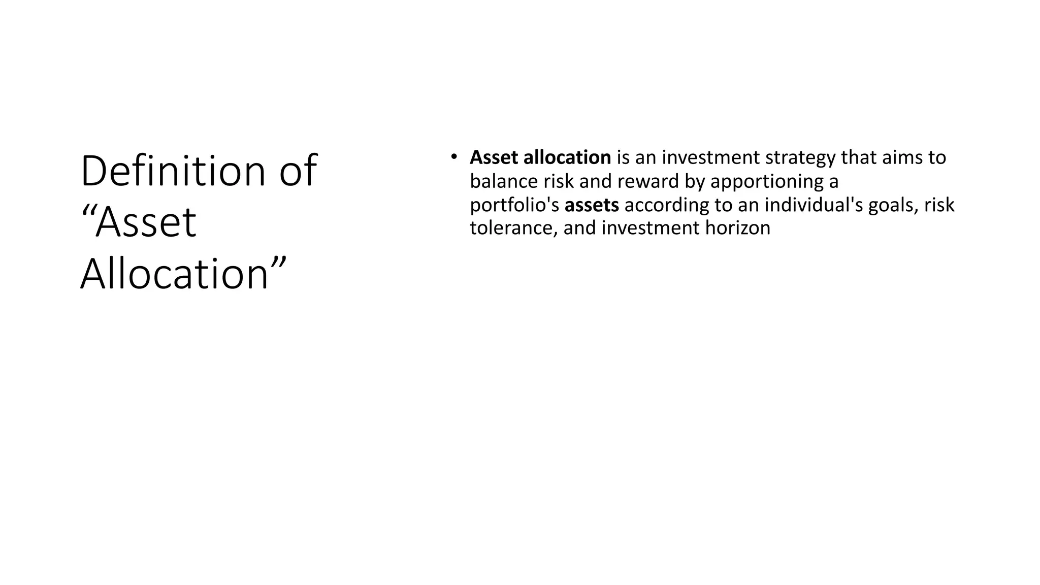 Importance of Asset allocation in Wealth Creation | PPT