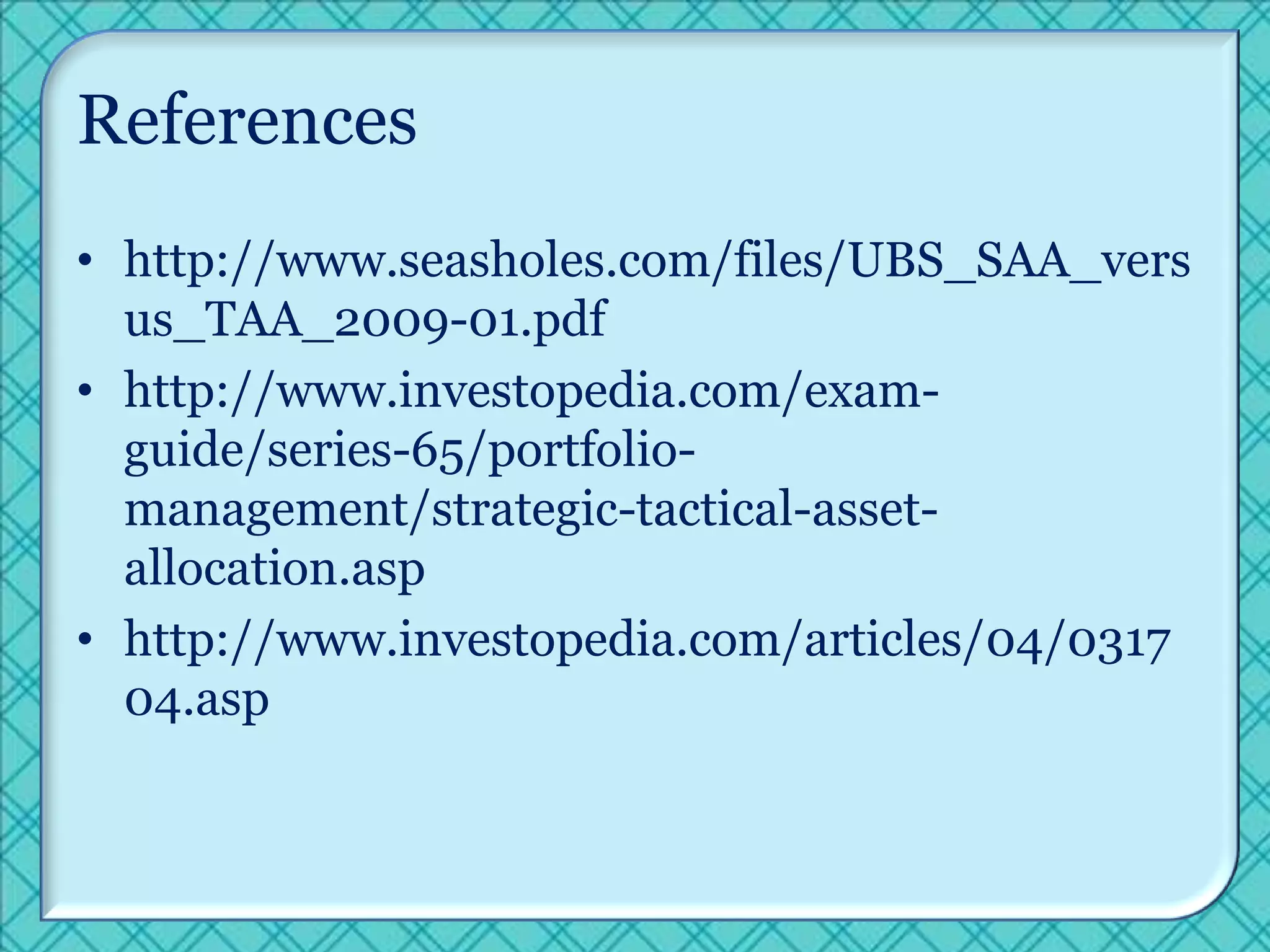 Asset allocation Issues | PPT