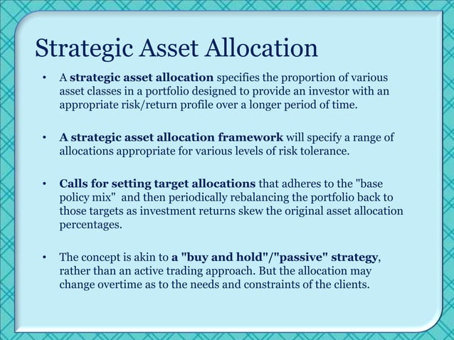 Asset allocation Issues | PPT