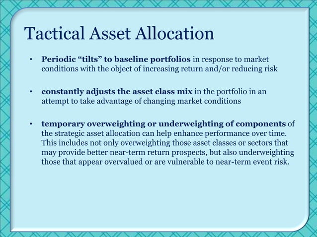 Asset allocation Issues | PPT