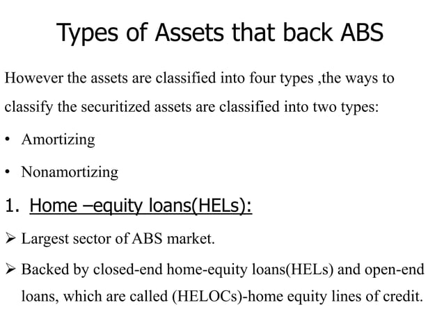 Asset backed financing | PPTX