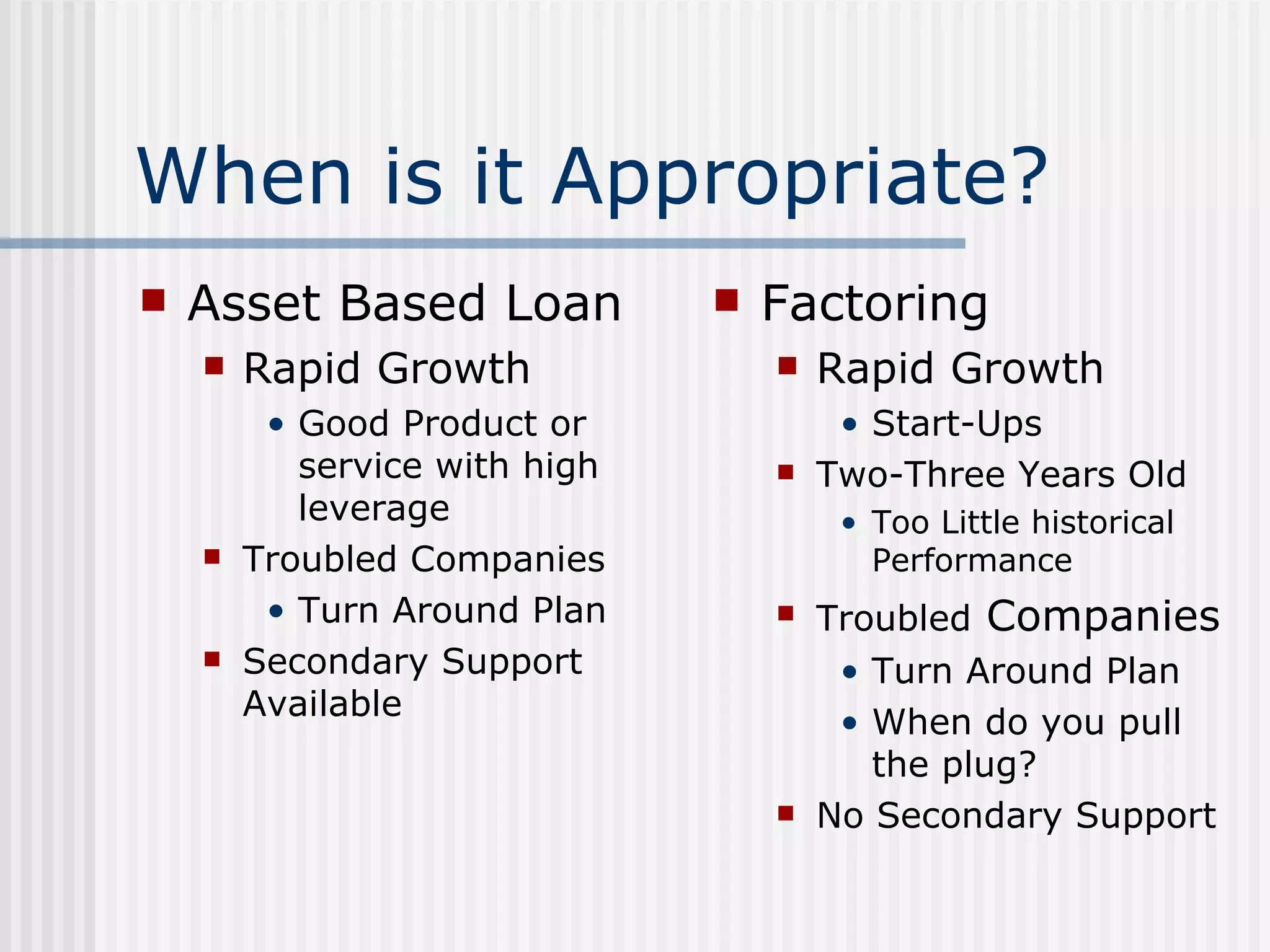 Asset Based=Collateral Based Lending | PPT
