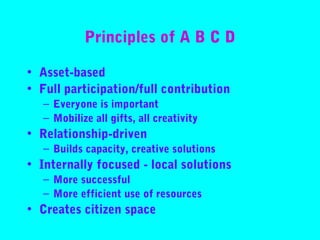 SOC3180 Asset based community development | PPT