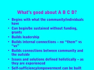 SOC3180 Asset based community development | PPT