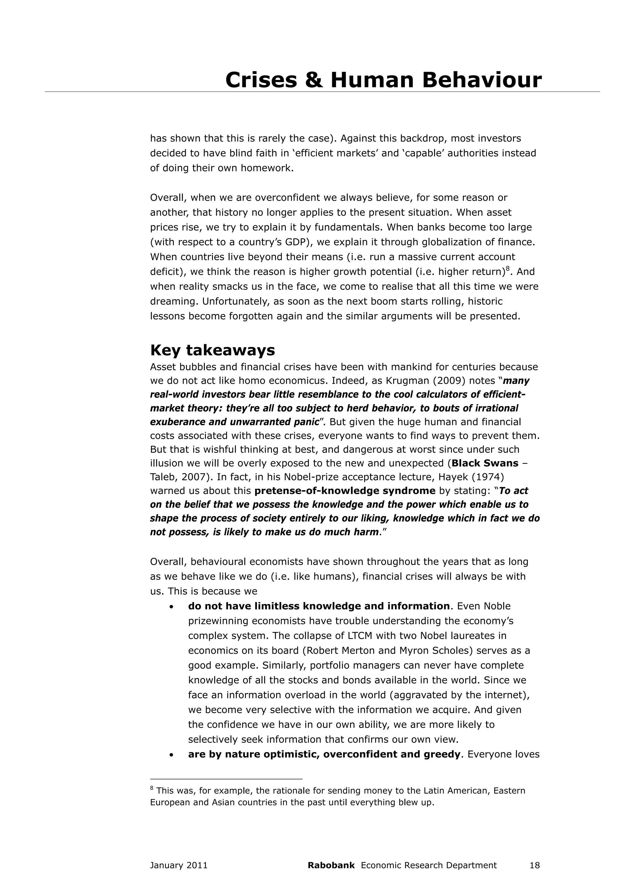 Asset bubbles, fin crises and the role of human behaviour | PDF ...
