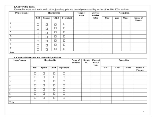 Asset declaration form_eng | PDF