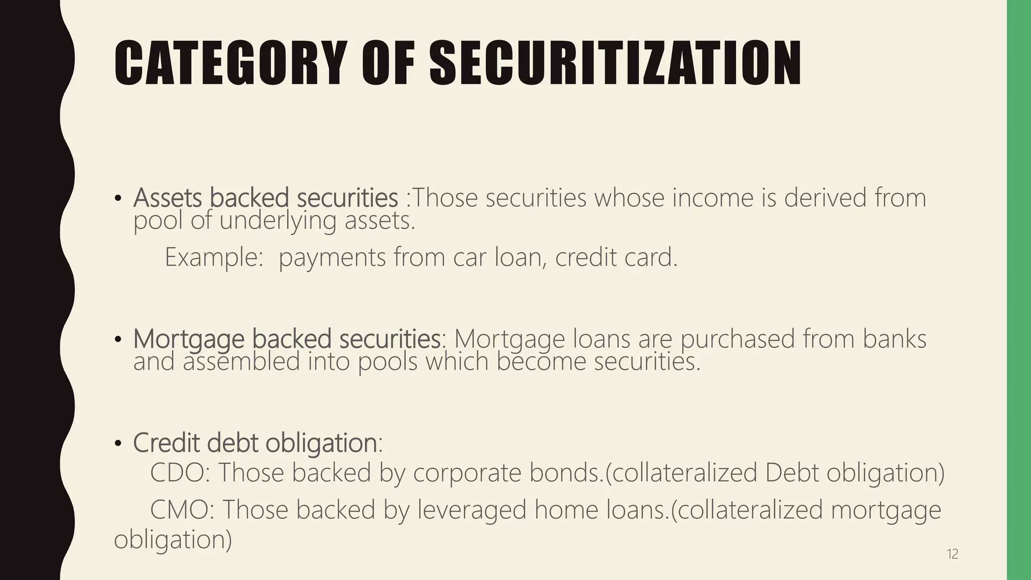 Asset finance securitization | PPT