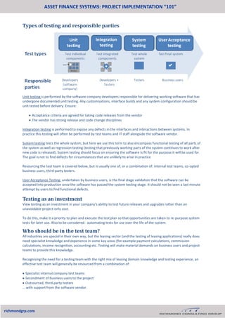 Asset finance systems implementation | PDF