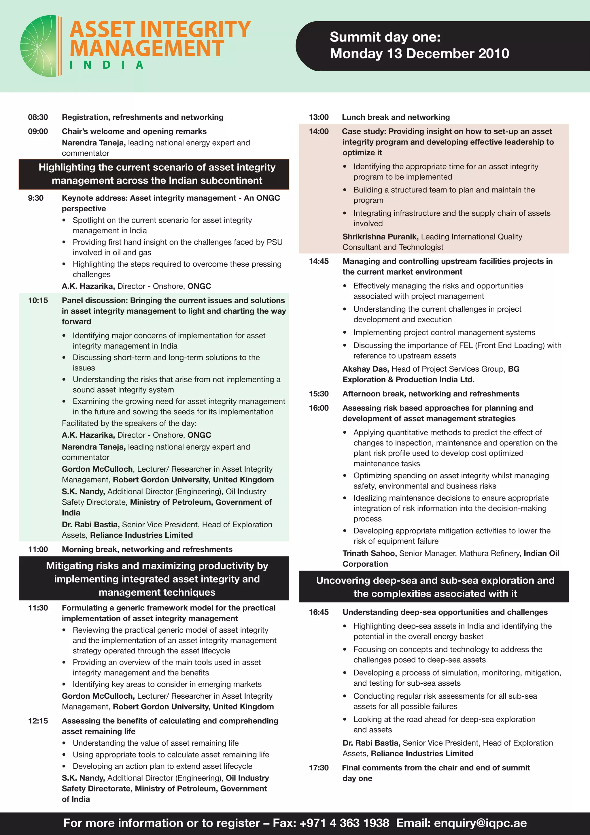 Asset Integrity Management Summit India | PDF