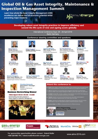 Asset integrity management summit 2016 | PDF