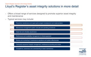 Asset maintenance and integrity solutions | PPT