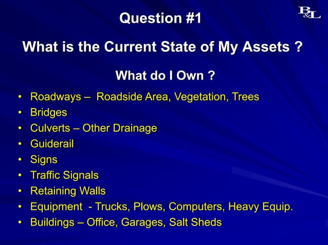 Asset Management - Data Collection, Prioritization, Estimating, Funding ...