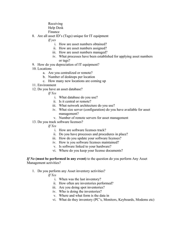 Asset management due dilligence questionnaire | DOC